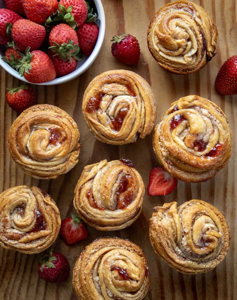 Strawberries and Cream Cruffins - i am baker