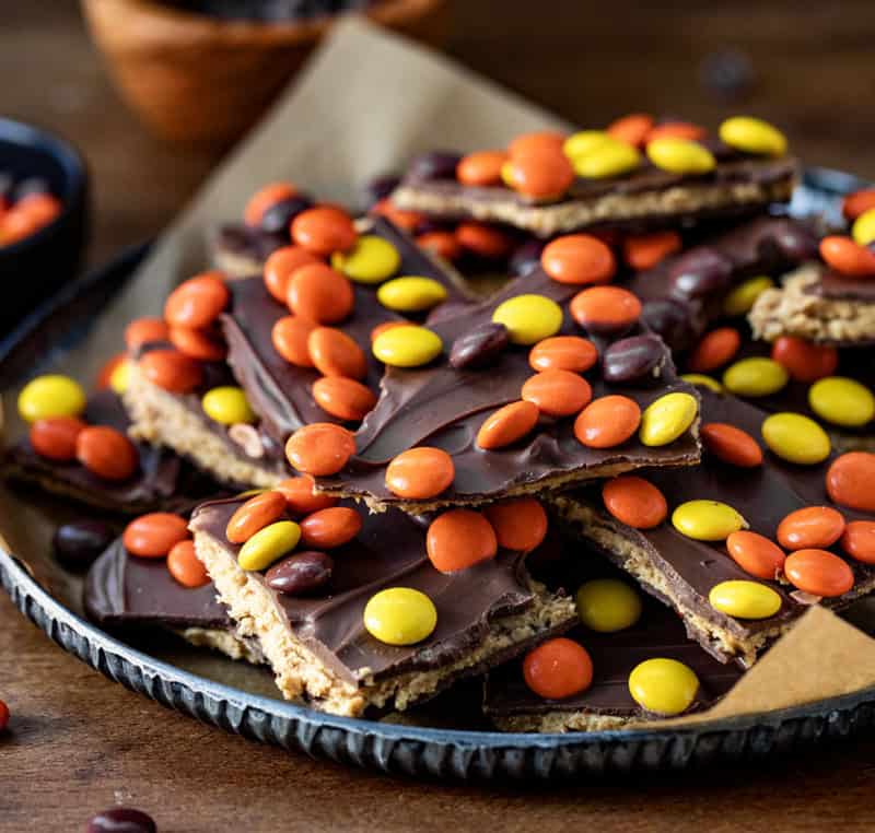 Reese's Pieces Peanut Butter Bark - i am baker