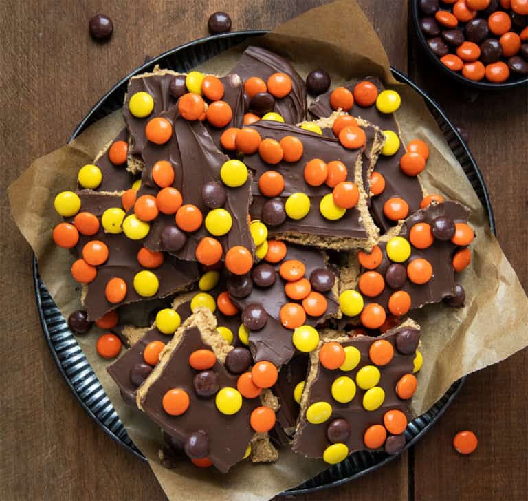 Reese's Pieces Peanut Butter Bark - i am baker