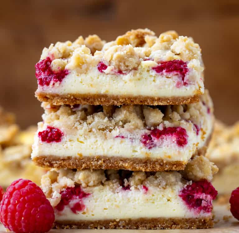 Raspberry Cheesecake Bars - i am baker