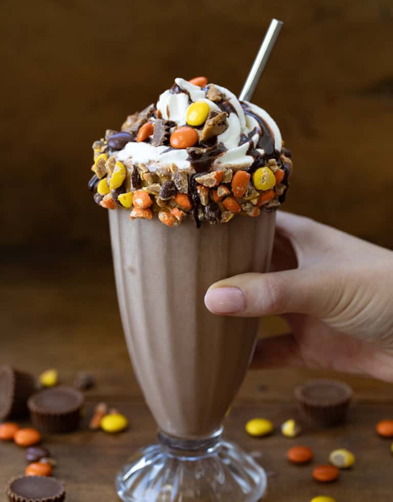 Ultimate Peanut Butter Chocolate Milkshake - i am baker