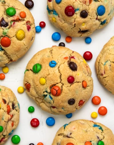 Thick and Chewy M&M Cookies - i am baker