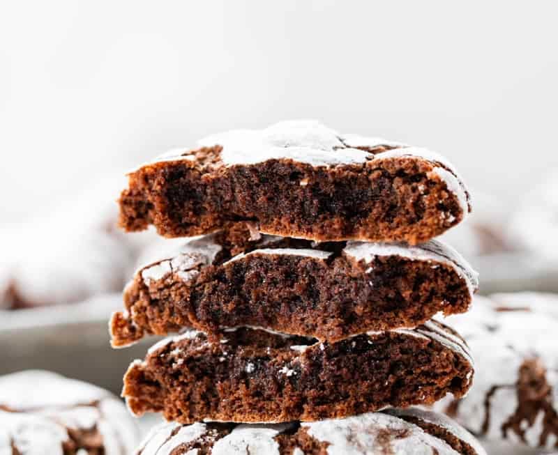 Chocolate Peppermint Crinkle Cookies - i am baker