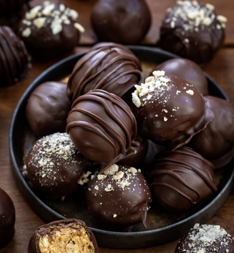 Peanut Butter Balls with Rice Krispies - i am baker