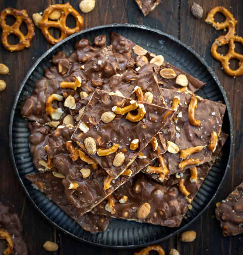 Milk Chocolate Peanut Butter Pretzel Bark - i am baker
