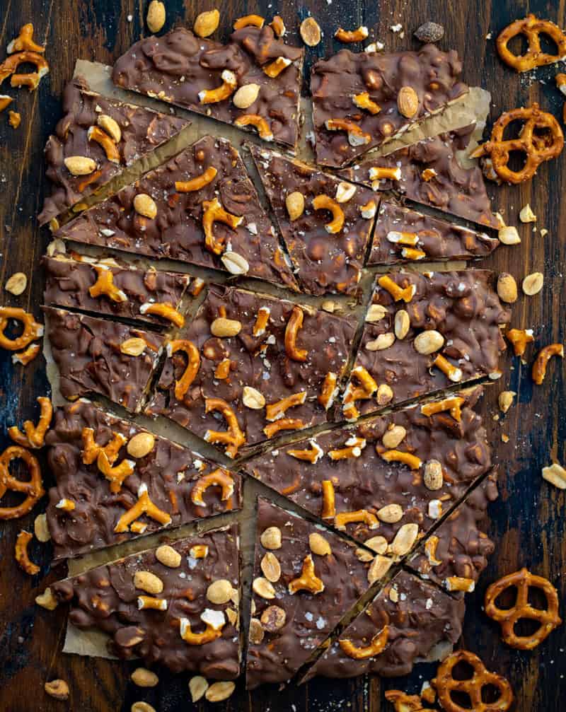 Milk Chocolate Peanut Butter Pretzel Bark - i am baker