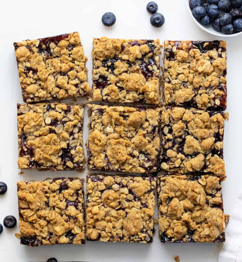 Blueberry Oatmeal Crumble Bars - i am baker