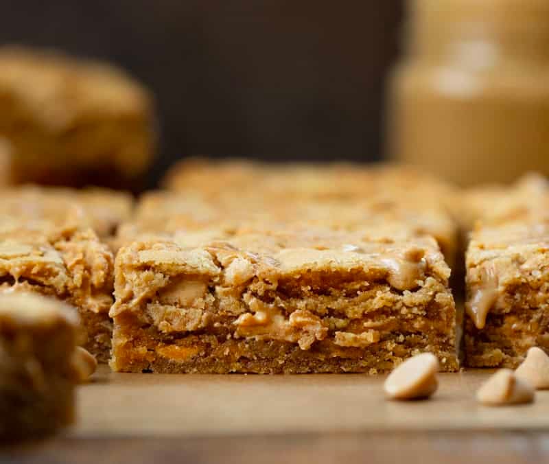 Peanut Butter Overload Blondies - i am baker